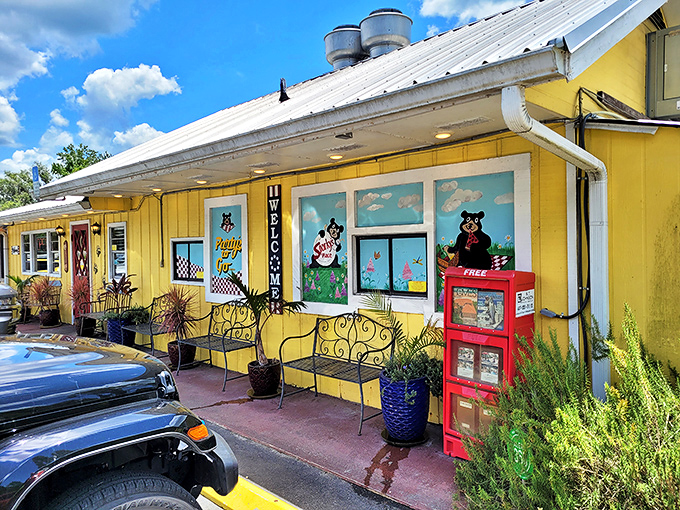 That cheerful yellow exterior isn't just paint – it's a beacon calling hungry souls to breakfast nirvana.