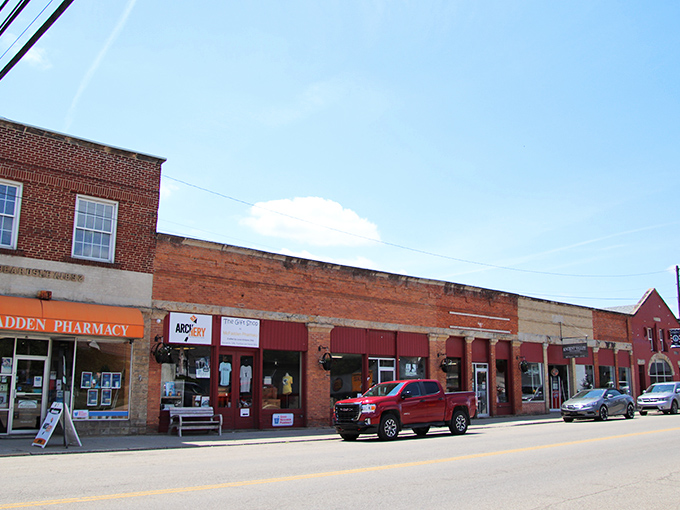 Brick storefronts along Bainbridge's main street stand like sentinels of small-town charm, where every building has a story waiting to be told.