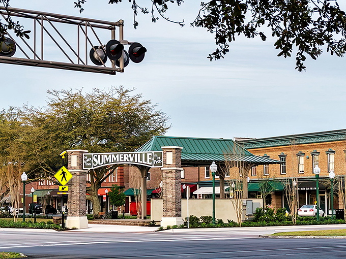 The iconic Summerville archway welcomes visitors like a small-town version of the pearly gates&mdash;except with better shopping and no admission requirements.