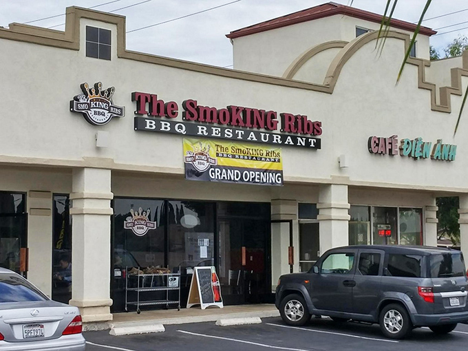 A "Grand Opening" banner still hangs at this established BBQ haven, perhaps because every day feels like a fresh discovery for first-time visitors.