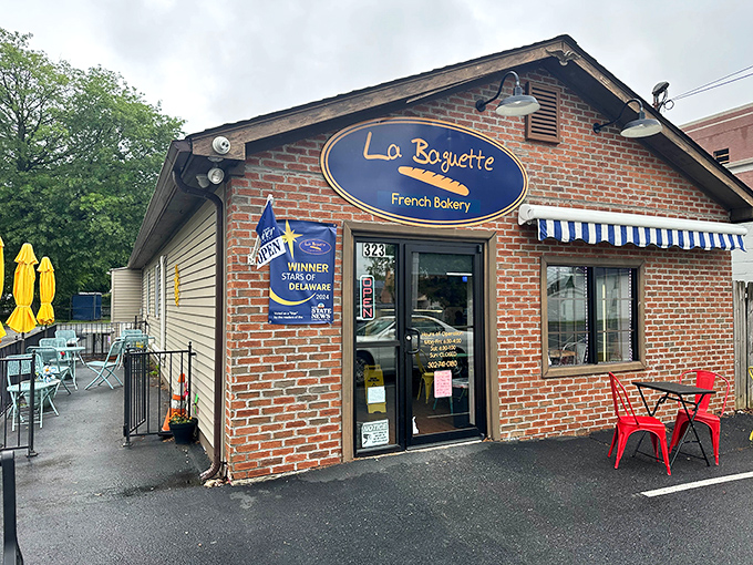 Rain or shine, this little brick bakery stands as Dover's portal to Paris. The "Best of Delaware" banner isn't just bragging&mdash;it's a well-earned badge of honor.