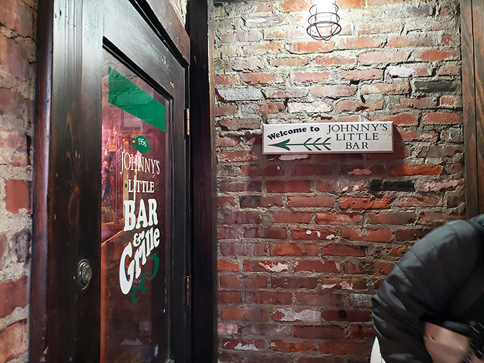 The unassuming entrance to Johnny's Little Bar might make you walk right past Cleveland's best-kept burger secret. Don't.