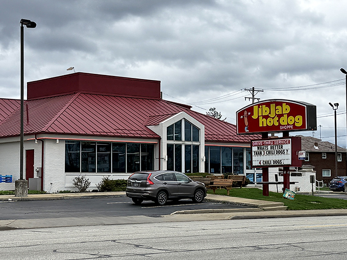 Standing proudly along the roadside, Jib Jab's distinctive silhouette has become a landmark for generations of Ohioans seeking hot dog nirvana.