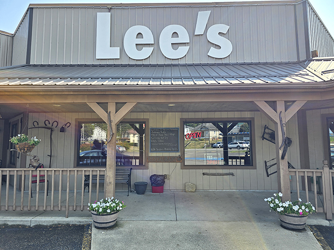 The unassuming exterior of Mr. Lee's might not scream "culinary destination," but that wooden porch has welcomed generations of burger enthusiasts.