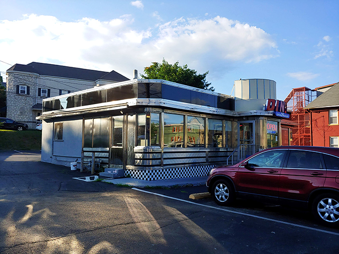 The classic stainless steel exterior gleams like a time machine to simpler days. This isn't retro-themed&mdash;it's the genuine article, complete with that iconic checkerboard trim.