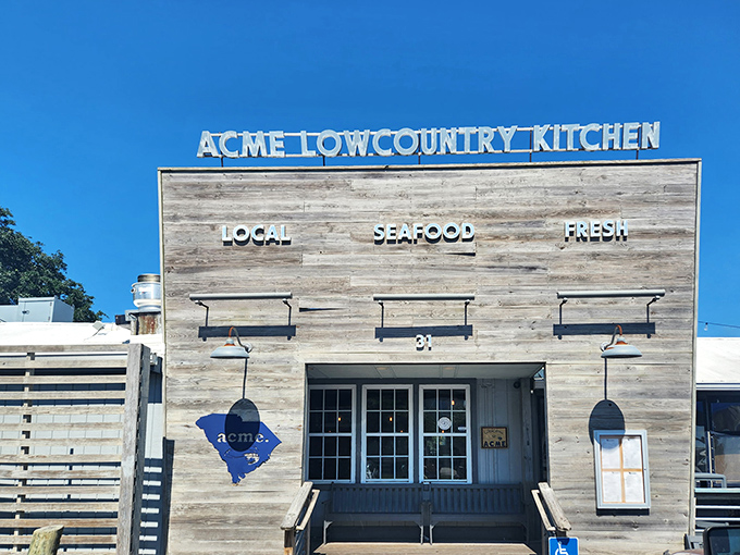 The weathered wooden facade says it all: LOCAL. SEAFOOD. FRESH. No fancy frills needed when what's inside speaks this deliciously for itself.