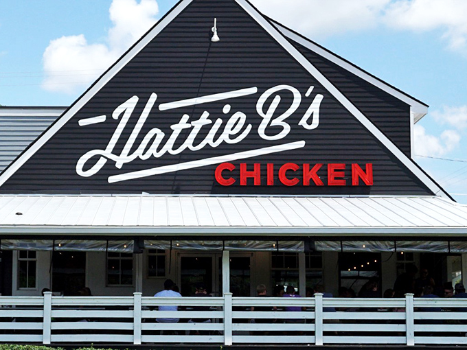 Another angle reveals the fortress of flavor where brave souls test their heat tolerance daily.