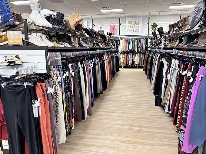 The retail promised land where fashion dreams don't require a second mortgage. Uptown Cheapskate's northeast Indianapolis location beckons with budget-friendly style.