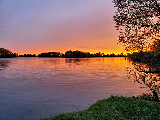 Mother Nature showing off her sunset skills at Sangchris Lake. Even Instagram filters are jealous of this natural light show.