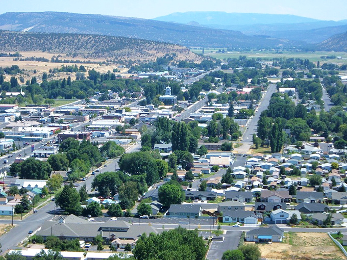 From up here, Prineville spreads below like a perfectly planned slice of Americana.