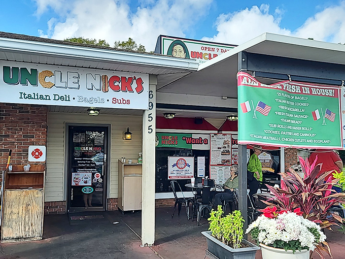 Red, white, and green proudly announce what awaits inside&mdash;authentic Italian flavors that transport you straight to the old country.