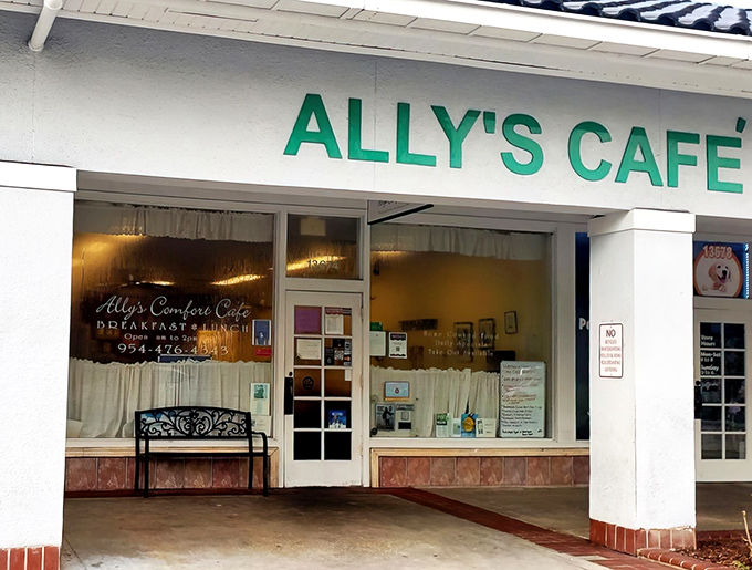 The unassuming storefront of Ally's Comfort Cafe proves once again that culinary treasures often hide in plain sight, nestled between everyday strip mall neighbors.