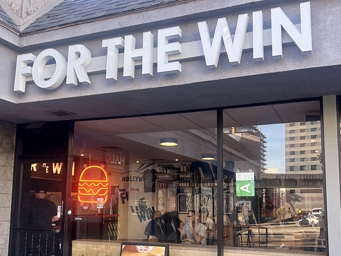 The unassuming storefront that houses burger greatness. Like finding out your quiet neighbor is secretly a rock star of the culinary world.