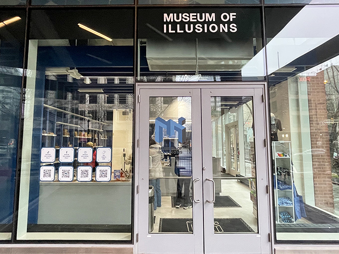 The unassuming storefront that's about to turn your world completely sideways, literally and figuratively.