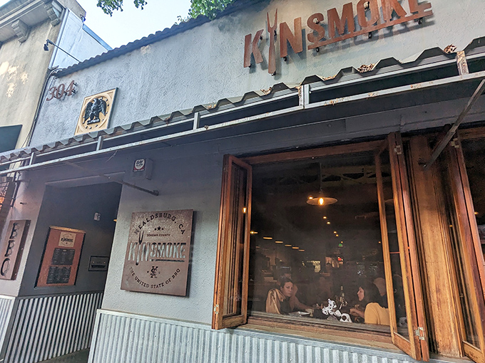 KINSmoke's rustic fa&ccedil;ade stands proudly in Healdsburg, where wine country meets smoke country in a delicious cultural collision that just makes sense.