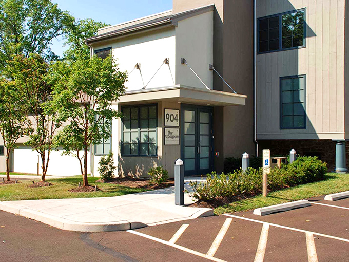 The unassuming exterior of The Stoogeum blends into Pennsylvania's landscape like Curly trying to act sophisticated at a high-society dinner party.