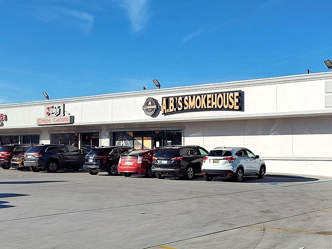 The unassuming storefront of A.B.'s Smokehouse in Dearborn Heights&mdash;proof that extraordinary barbecue often hides in plain sight, like a smoke ring waiting to be discovered.