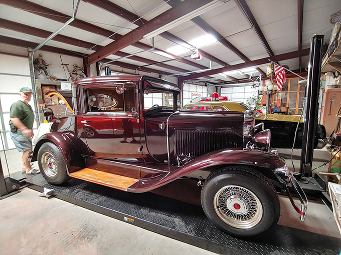 This burgundy 1930 Buick gleams with the quiet dignity of an era when cars were built like tanks and styled like jewelry.