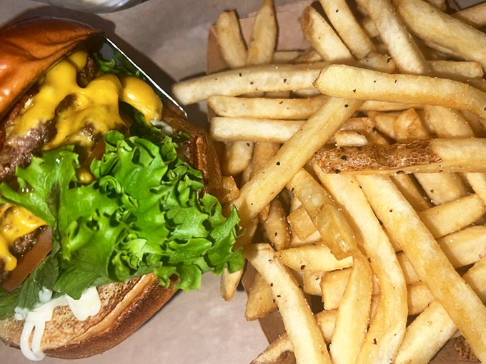 The classic American burger with fresh lettuce and cheese&mdash;proof that sometimes the traditional approach is still the most satisfying. 