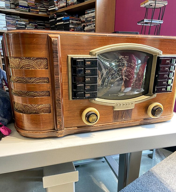 Radio days revisited. This vintage Zenith brings back an era when families gathered around furniture to hear the news, not scroll through it.