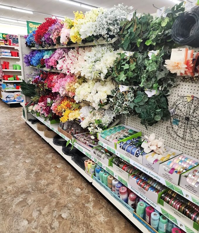 Artificial flowers bloom year-round without seasonal price fluctuations, creating perpetual spring in budget-conscious decorating schemes across Oregon.