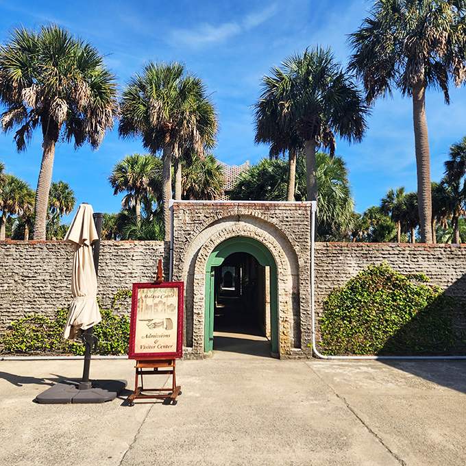 The entrance to Atalaya Castle &ndash; where Mediterranean architecture meets Southern charm in an unexpected coastal marriage.
