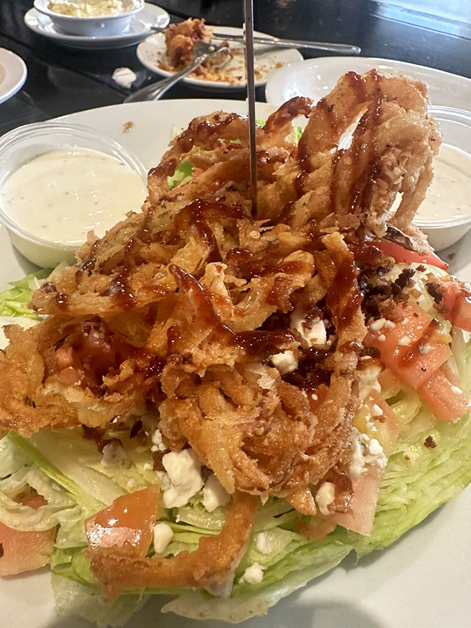 This isn't just a salad&mdash;it's barbecue in disguise, with crispy onions standing in as the trojan horse. Vegetables never had it so good.