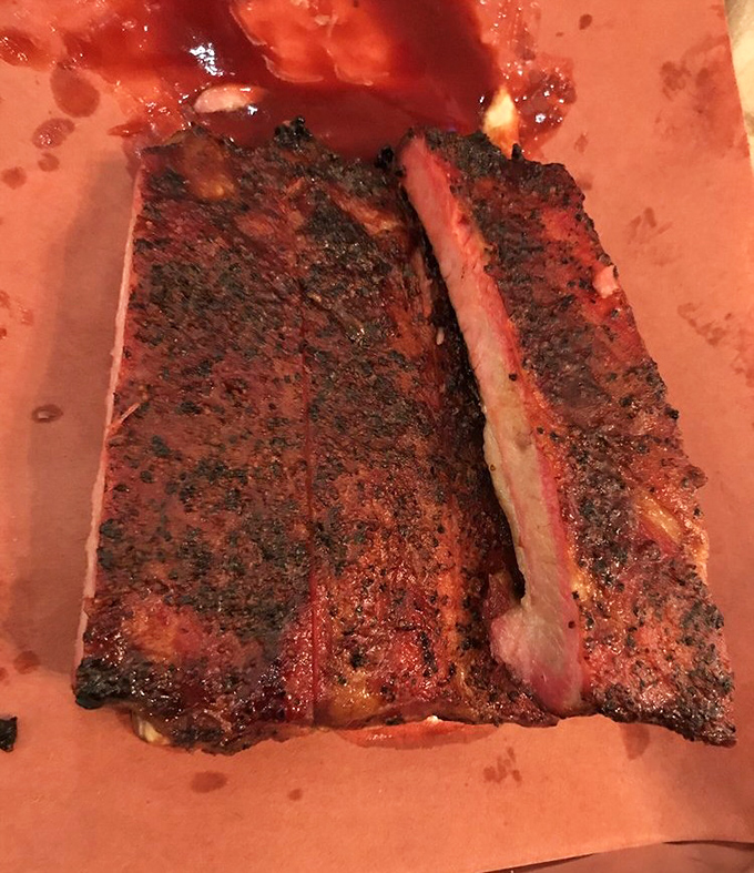 These ribs achieved the perfect char that makes you forget napkins exist for a reason.