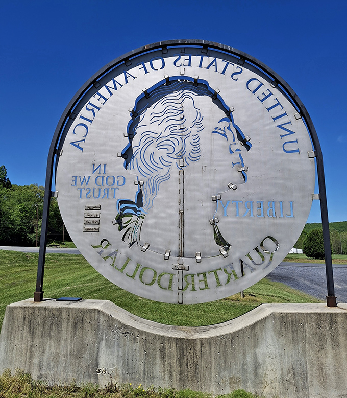The reverse view offers a different perspective&mdash;like seeing the eagle side of a quarter, except it's another Washington. Twice the presidential power!