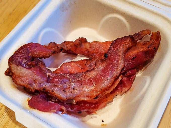 Bacon cooked to that perfect point between chewy and crisp&mdash;the Goldilocks zone that makes you wonder if you should order a second plate.