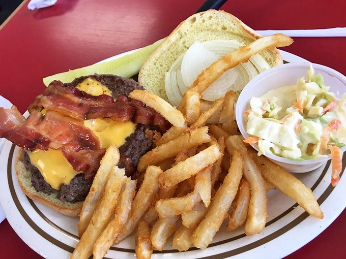 This isn't just a burger &ndash; it's architecture with cheese, a monument to American ingenuity with bacon as the crowning achievement.