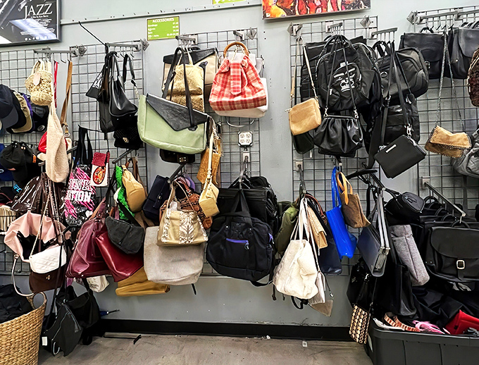 Handbags with more compartments than a Swiss Army knife and twice the mystery contents.