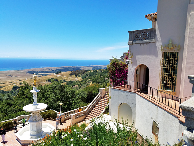 That view! The Pacific Ocean stretches to infinity below white terraces and bougainvillea &ndash; California coastal living at its most extravagant.