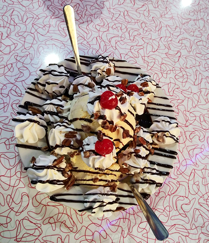 Banana splits at Starlite don't whisper&mdash;they shout with joy through mountains of whipped cream, chocolate drizzle, and cherries perched like tiny red berets.