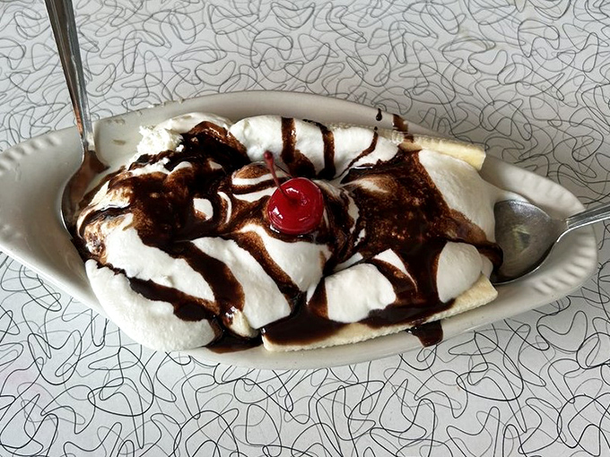 Banana split so classic it deserves its own oldies radio station. That cherry on top isn't garnish&mdash;it's the exclamation point!