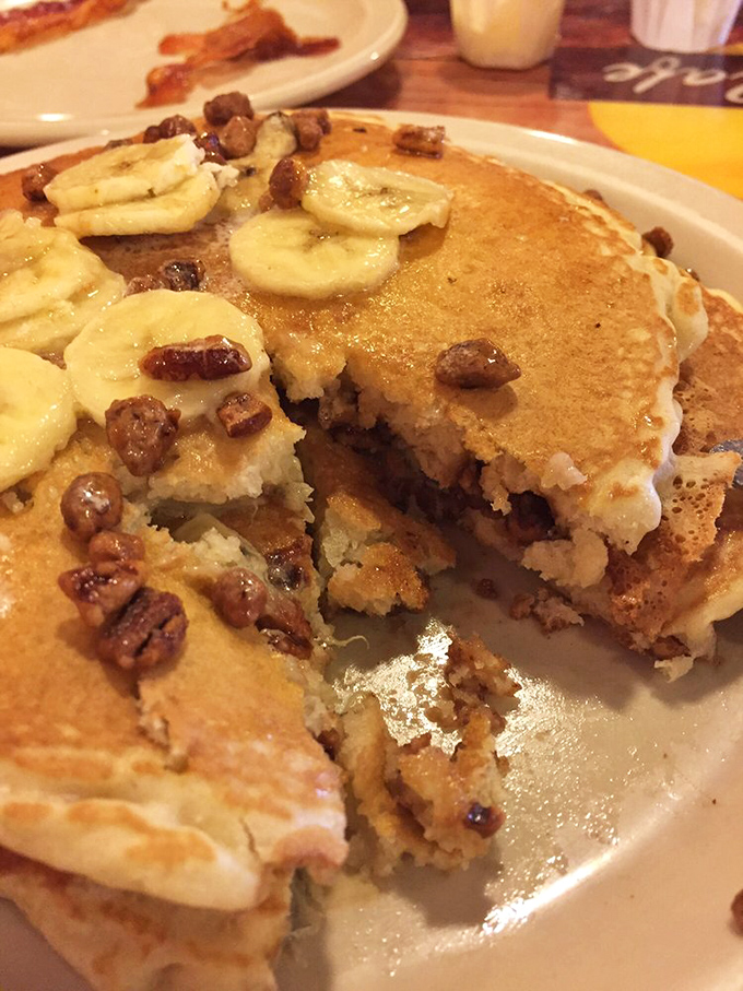 These banana nut pancakes aren't just breakfast&mdash;they're an edible hug that says "today's gonna be alright" with every syrupy bite.