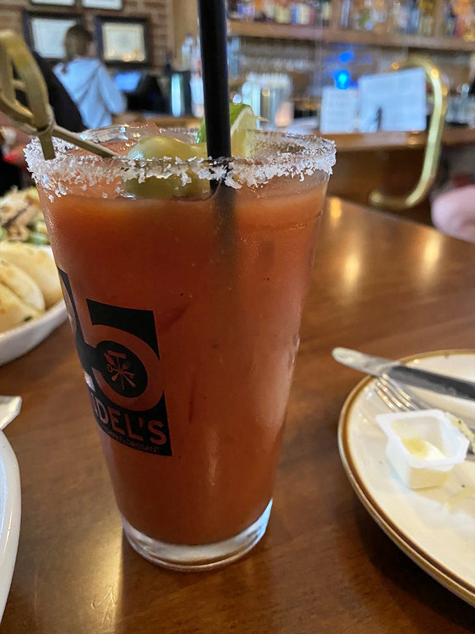 Their Bloody Mary comes dressed for success with a salt rim and pickle garnish&mdash;breakfast of champions or perfect lunch companion, you decide.