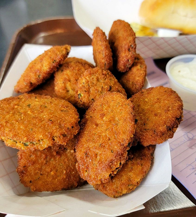 Breaded zucchini coins&mdash;crispy on the outside, tender within. The ultimate vegetable transformation story.