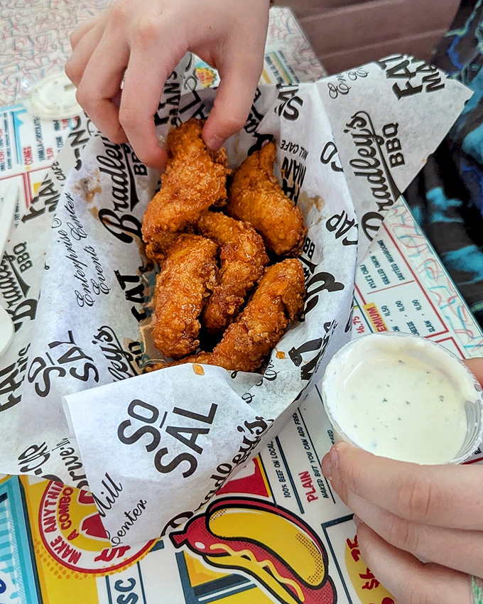These buffalo tenders don't need a fancy introduction, just plenty of napkins and your undivided attention. 