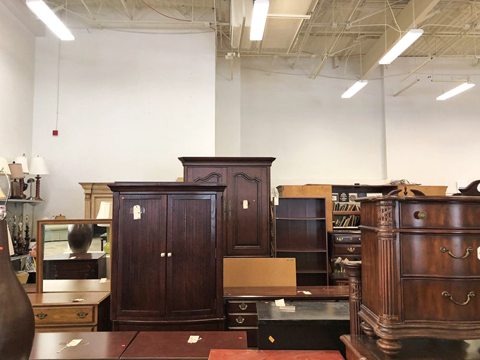 Stately wooden cabinets and armoires stand like sentinels of a bygone era when furniture was built to outlast its owners.