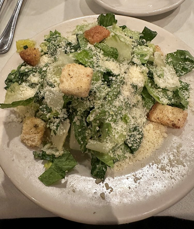 A classic Caesar salad with the perfect ratio of dressing to crouton to cheese. Sometimes the simplest pleasures are the most satisfying.