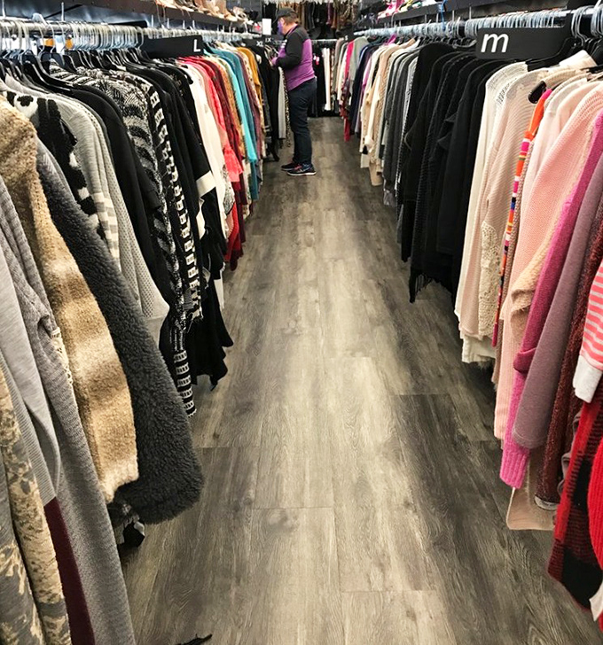 The sweater section: where "I'm just browsing" turns into "I need this in every color" faster than you can say "capsule wardrobe."