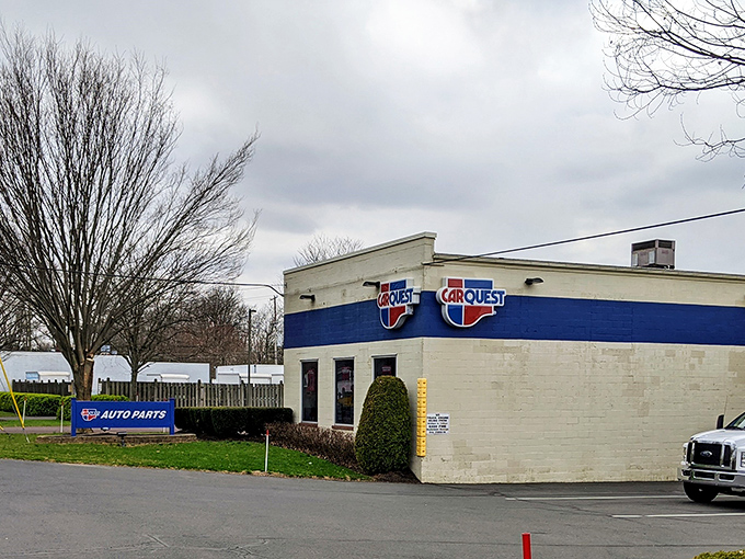 Even the auto parts store maintains Doylestown's dignified aesthetic &ndash; proof that function and form can coexist in perfect small-town harmony.