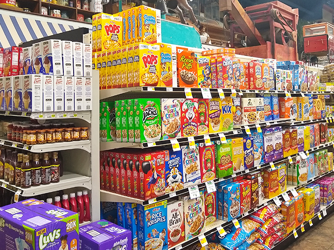 Cereal heaven or childhood flashback? Either way, this aisle proves Walnut Creek isn't just about Amish specialties.
