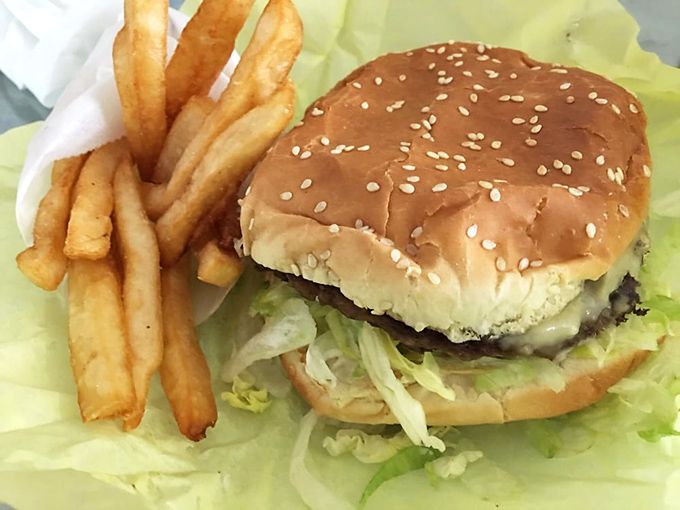 The classic cheeseburger and fries - comfort food that speaks a universal language. Simple, honest, and utterly satisfying.