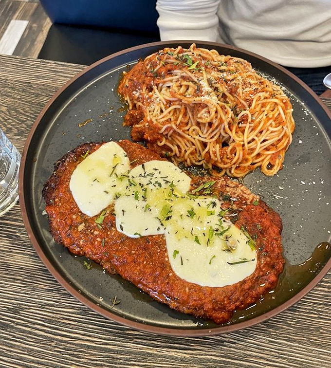 Chicken Parm that understands the assignment: cheese, sauce, and crispy perfection.