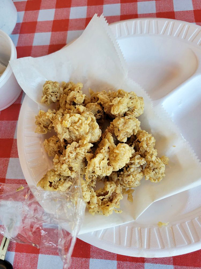 Golden-fried chicken gizzards&mdash;crunchy, tender, and proof that true barbecue joints know how to transform humble ingredients into treasures.