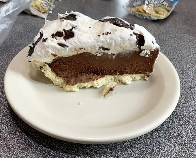 Chocolate cream pie &ndash; the sweet finale to a savory symphony. After conquering Mount Chili, reward yourself with this cloud of chocolate bliss.