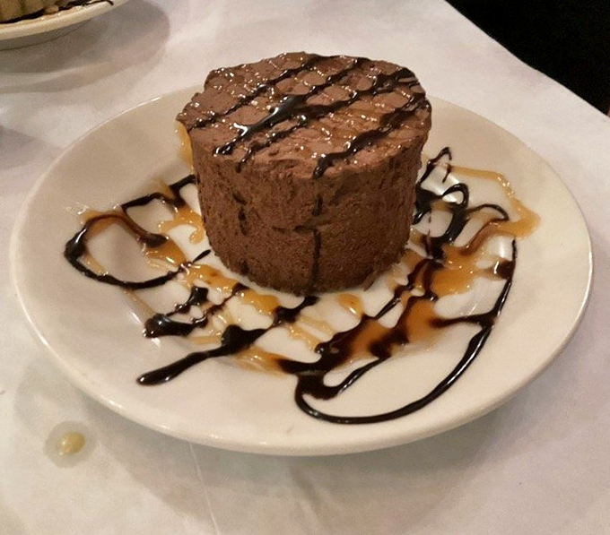 Chocolate mousse that would make a French pastry chef weep with joy. The zigzag of sauce isn't just pretty&mdash;it's a road map to happiness.