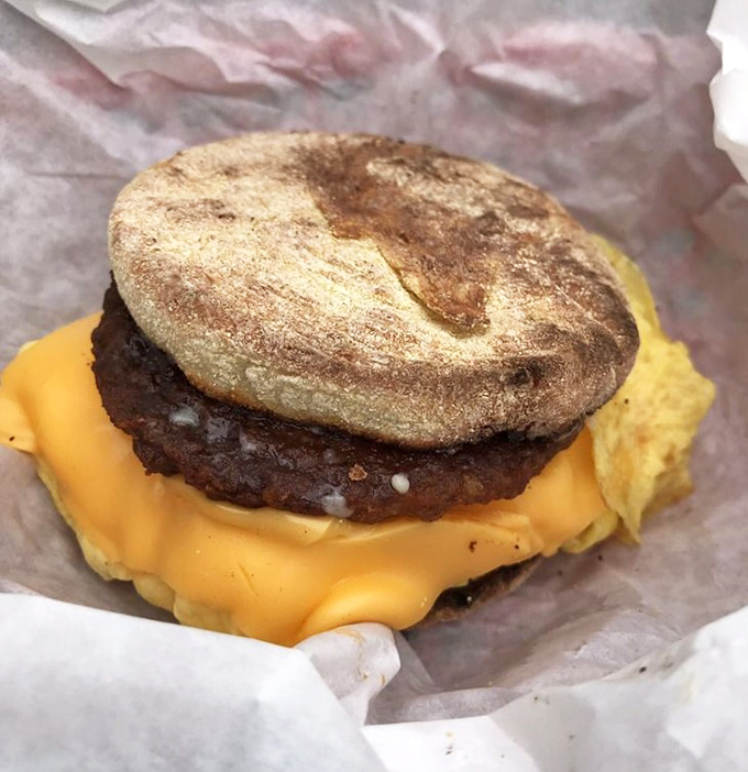 The breakfast sandwich that launched a thousand return visits. English muffin, egg, and cheese&mdash;simple perfection that needs no explanation.